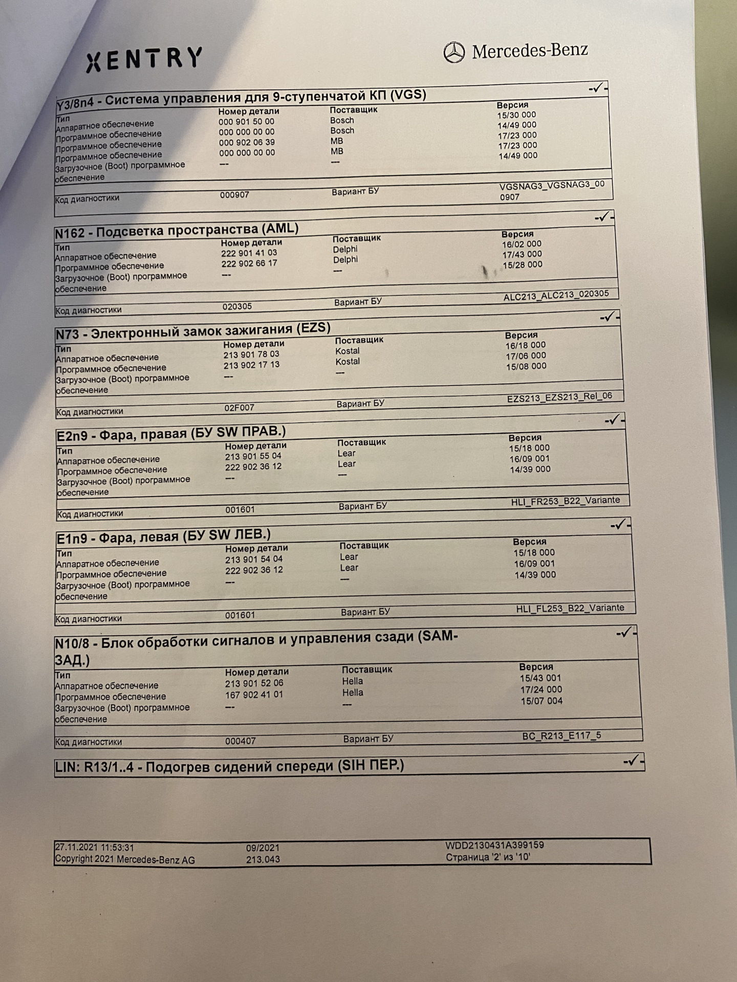 Посещение дилера после покупки — Mercedes-Benz E-Class (W213), 2 л ...