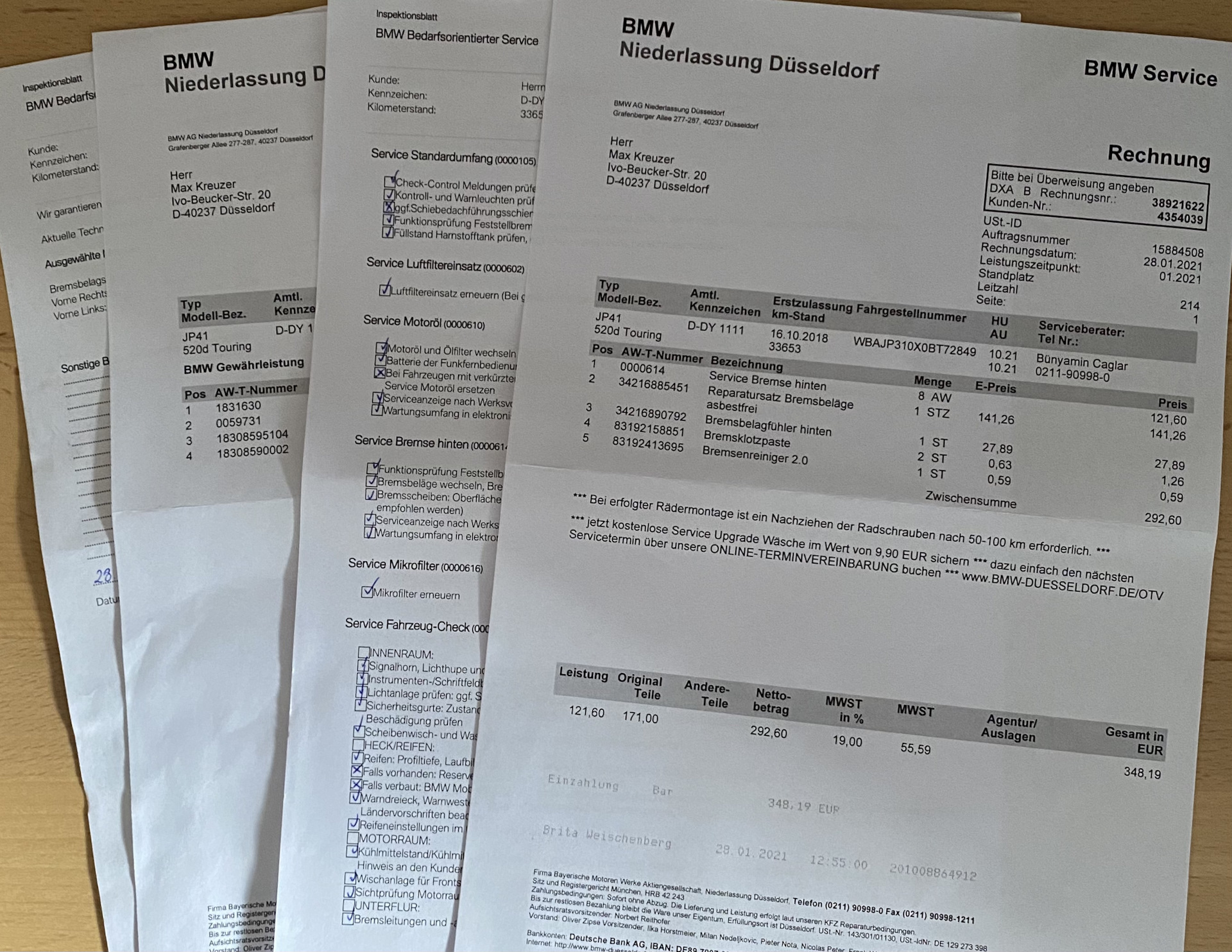 очередной BMW Service — BMW 5 series Touring (G31), 2 л, 2018 года ...