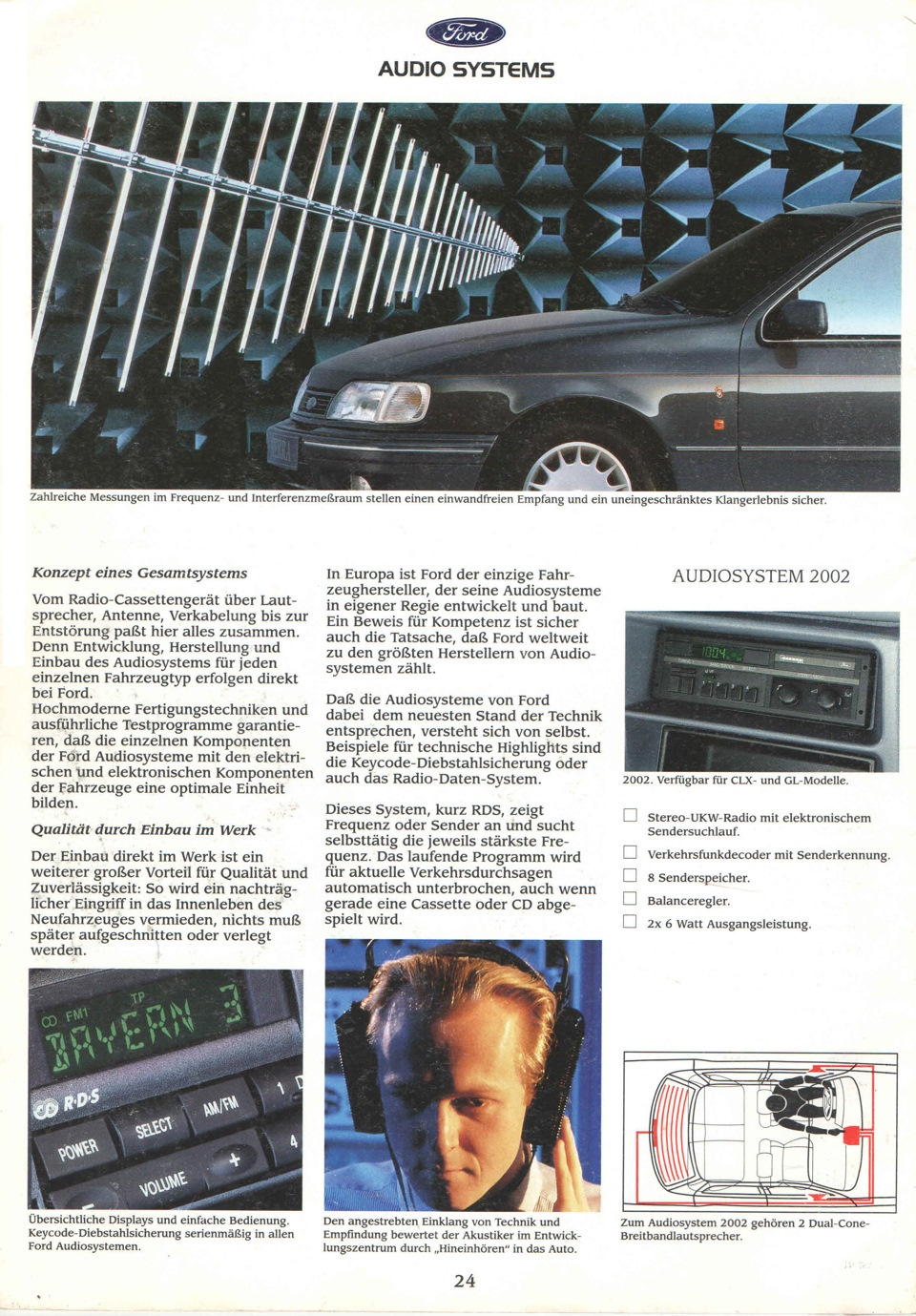 Ford Audio Systems — Premium Sound 2000 — Ford Sierra, 2 л, 1991 года ...