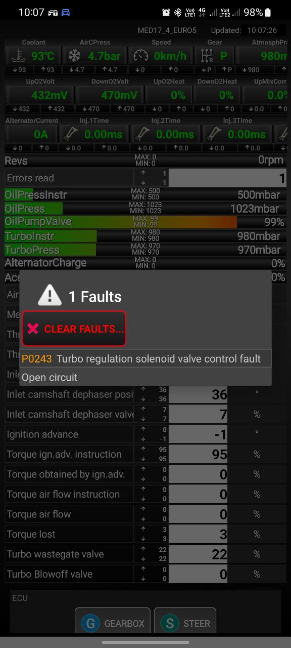 Help! P0243 Turbo regulation solinoid valve control fault open circuit ...