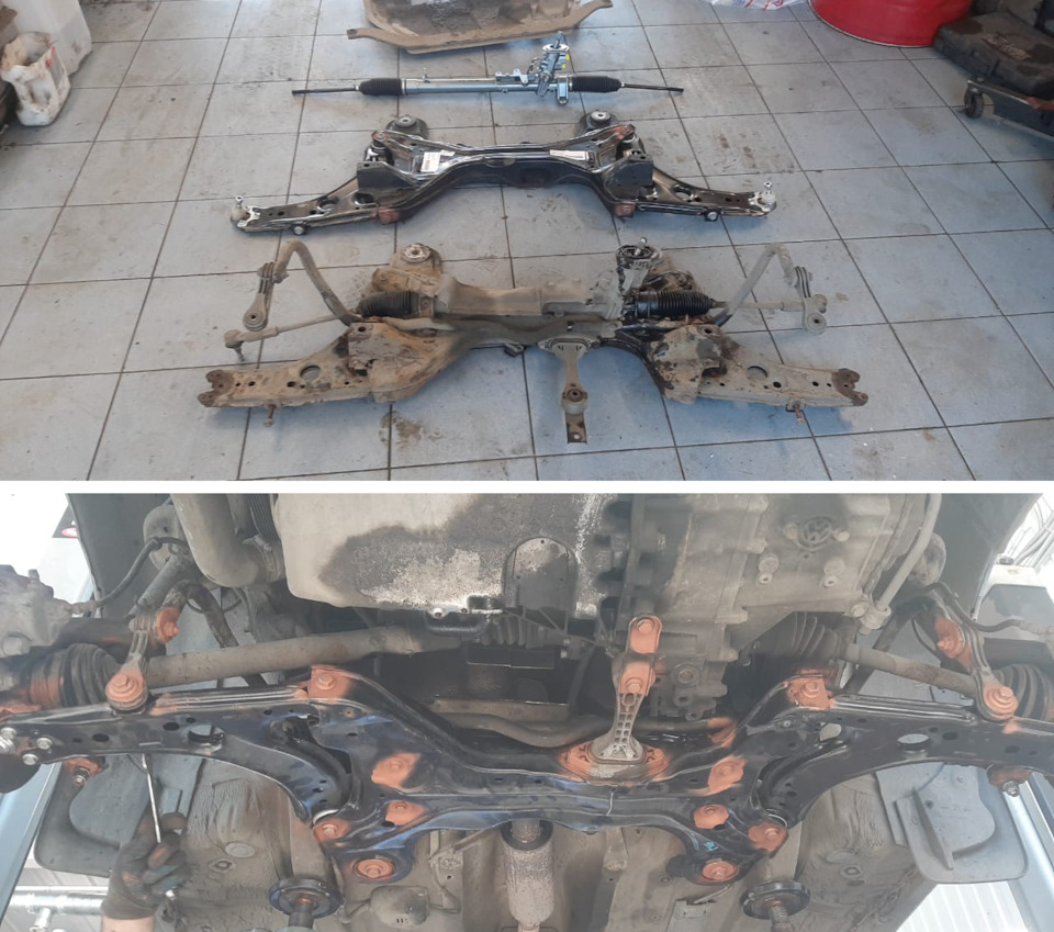 42. Замена подрамника и рулевой рейки 🛠 — Skoda Octavia A4 Mk1, 1,8 л ...