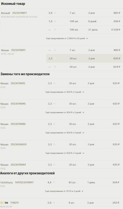 2523079945 Реле системы подогрева NISSAN INFINITI | Запчасти на DRIVE2