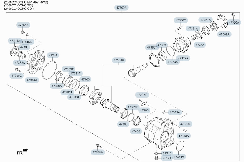 Расходники для ревизии раздатки — KIA Sportage (4G), 2 л, 2018 года ...