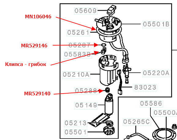 MR529140 Кольцо прокладки топливного бака Mitsubishi | Запчасти на DRIVE2