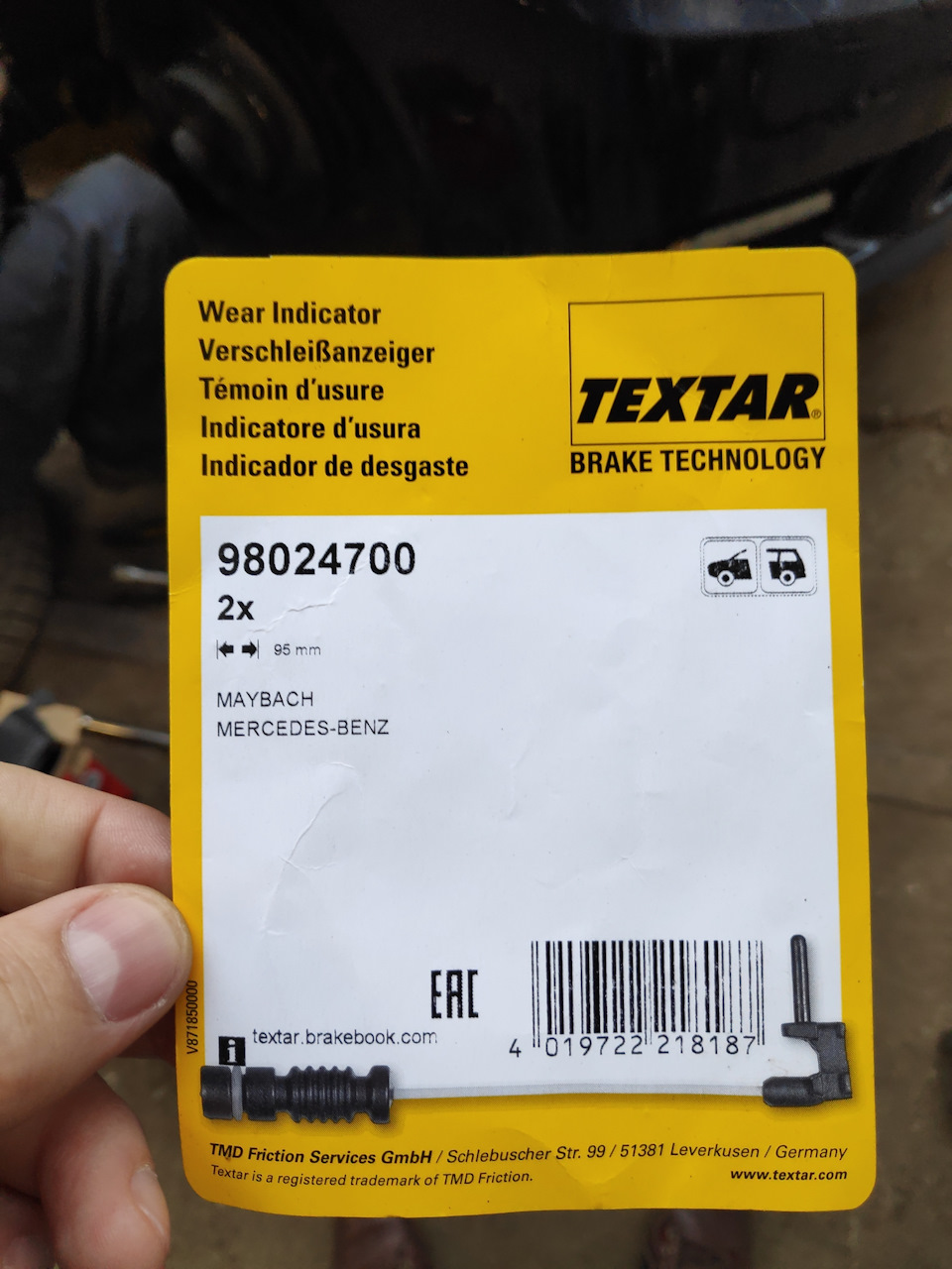 98024700 Датчик износа тормозных колодок TEXTAR | Запчасти на DRIVE2