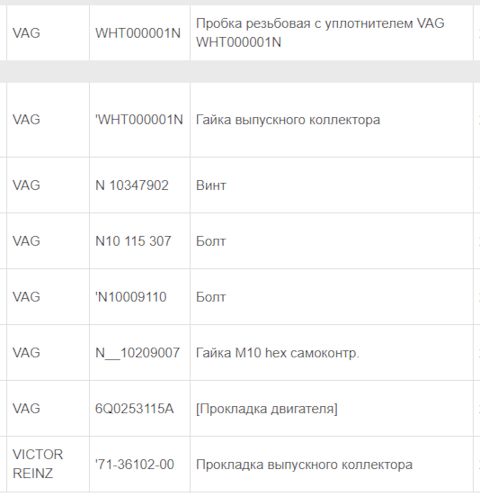 N10209007 ГАЙКА\MUTTER VAG | Запчасти на DRIVE2