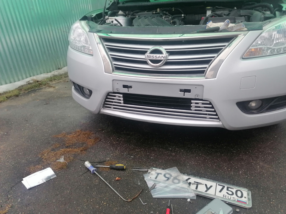 Решетка радиатора от ТСС — Nissan Sentra (B17), 1,6 л, 2016 года ...