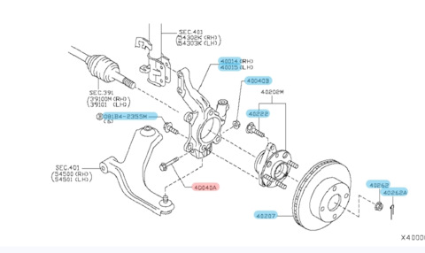 081B42355M Задний болт ступицы G NISSAN INFINITI | Запчасти на DRIVE2