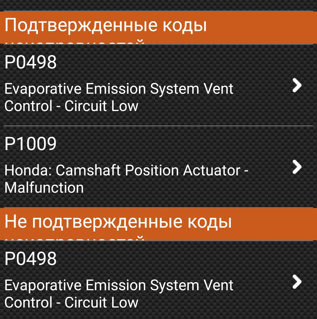 Ошибки по OBD — Honda CR-V (RD4/RD5/RD6/RD7), 2,4 л, 2005 года | электроника | DRIVE2