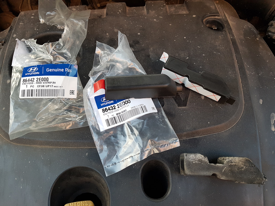Уплотнители капота — Hyundai Tucson (JM), 2 л, 2009 года | своими ...