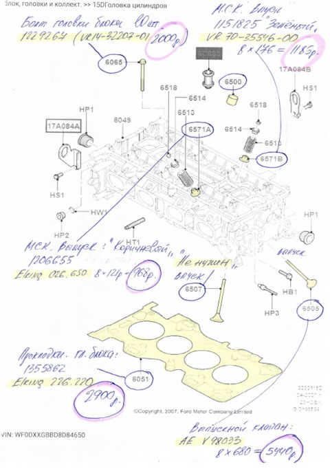 1355862 Прокладка ГБЦ / 2,3 Duratec-HE 07~ Ford | Запчасти на DRIVE2