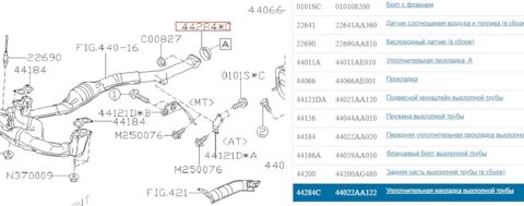 44059AA010 Болт глушителя SUBARU | Запчасти на DRIVE2
