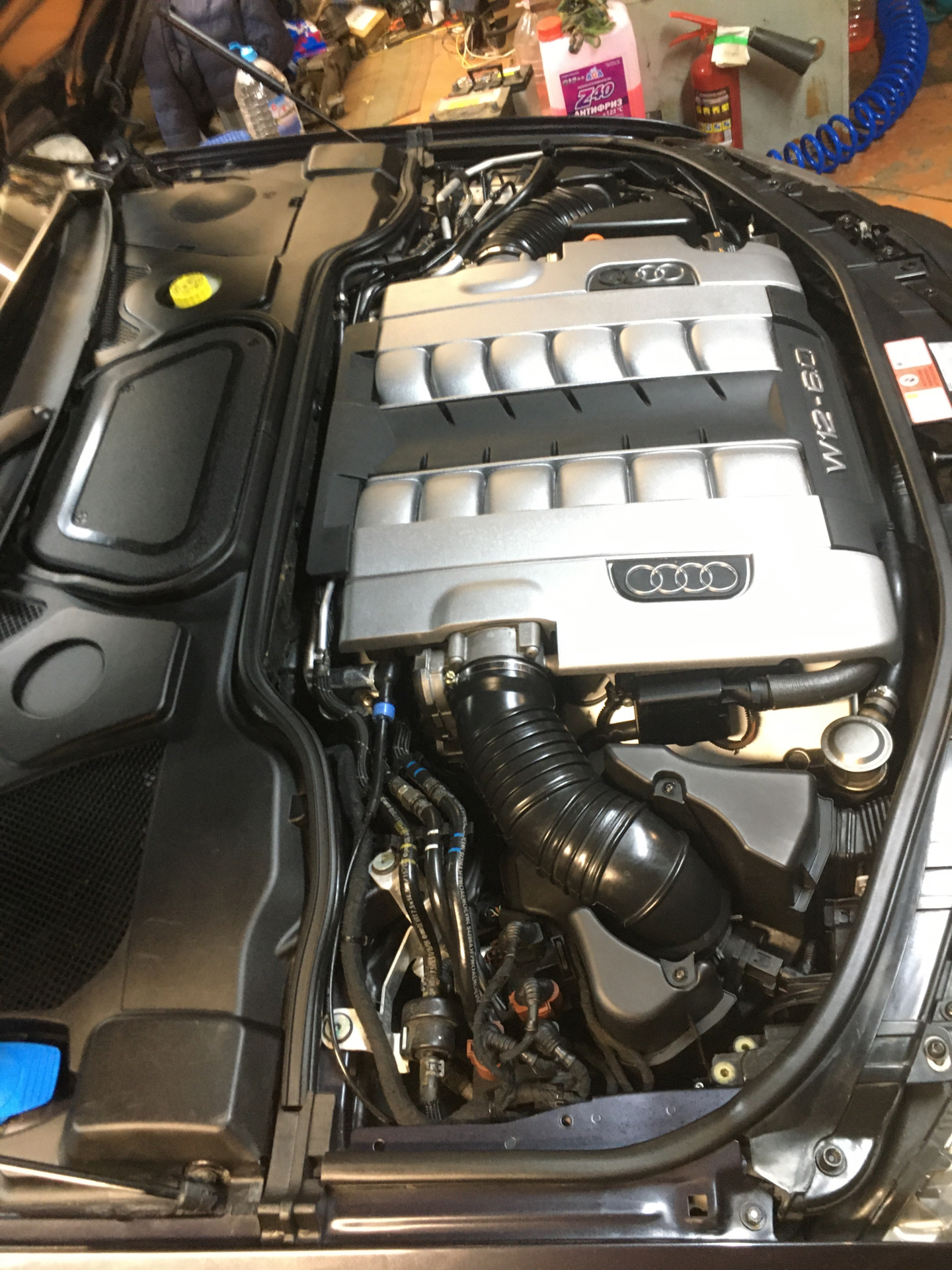 Подкапотка готова — Audi A8 (D3), 6 л, 2006 года | своими руками | DRIVE2