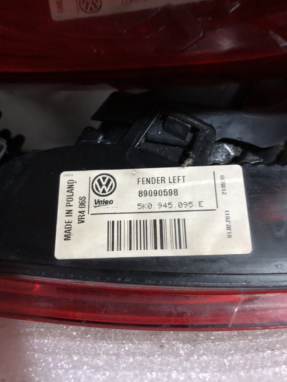 5K0945095E Задний фонарь, слева VAG | Запчасти на DRIVE2