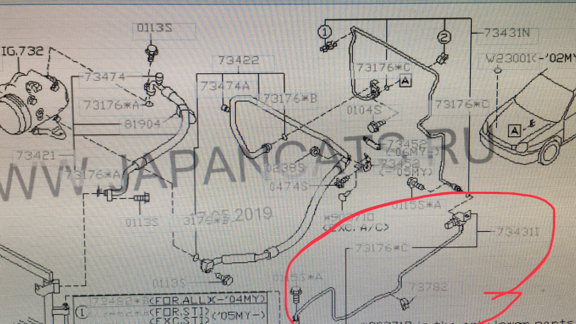 В поисках трубки для кондиционера — Subaru Impreza WRX (GD/GG), 2 л ...