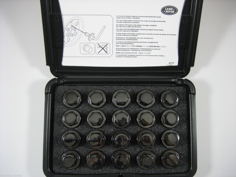 Комплект колесных гаек из 20 шт Black Gloss | VPLWW0078 — United Spare ...