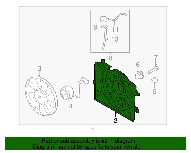 253501W050 СУППОРТ ВЕНТИЛЯТОРА СИСТЕМЫ ОХЛАЖДЕНИЯ ДВИГАТЕЛЯ KIA HYUNDAI ...