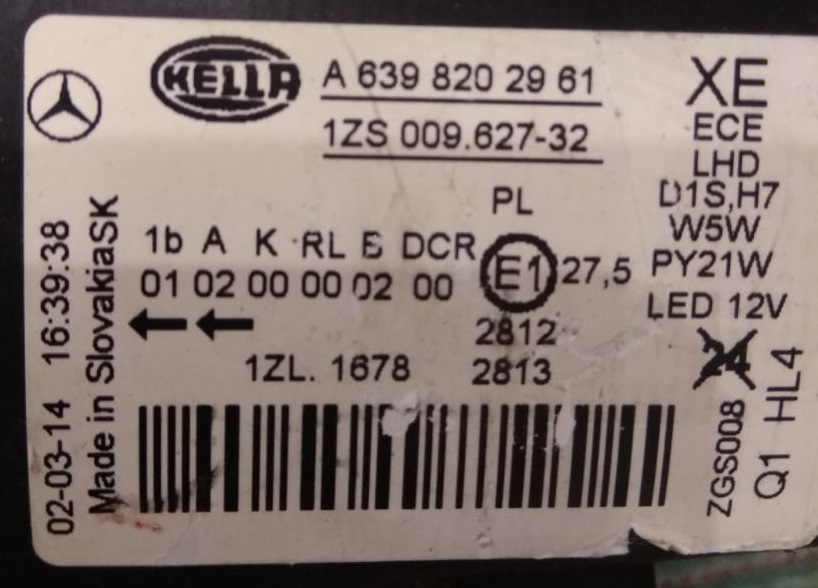 A6398202961 Фара передняя Mercedes | Запчасти на DRIVE2