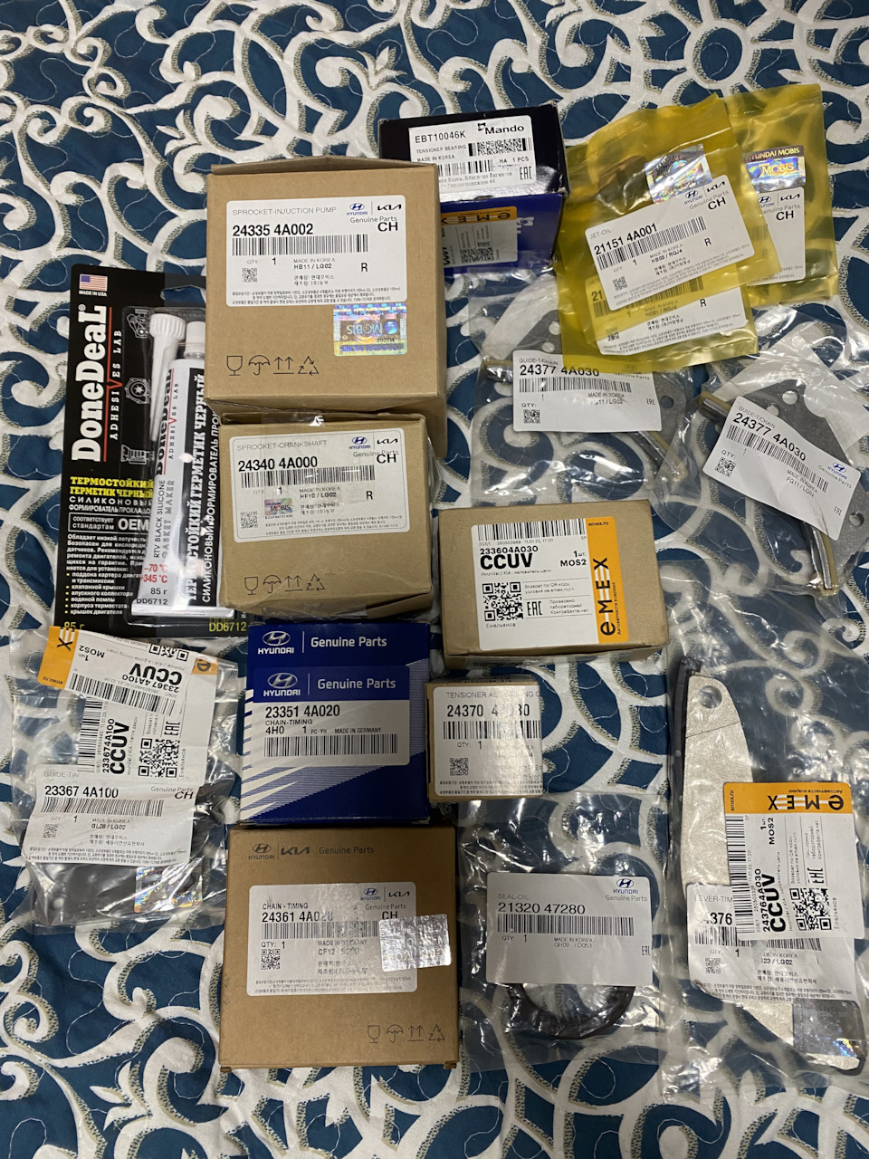 Замена цепей натяжителей шестерен успокоителей ГРМ — Hyundai Porter II ...