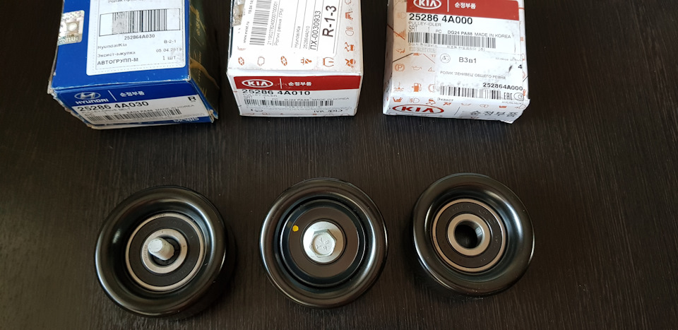 Ролики приводного ремня KIA Sorento — KIA Sorento (1G), 2,5 л, 2011 ...