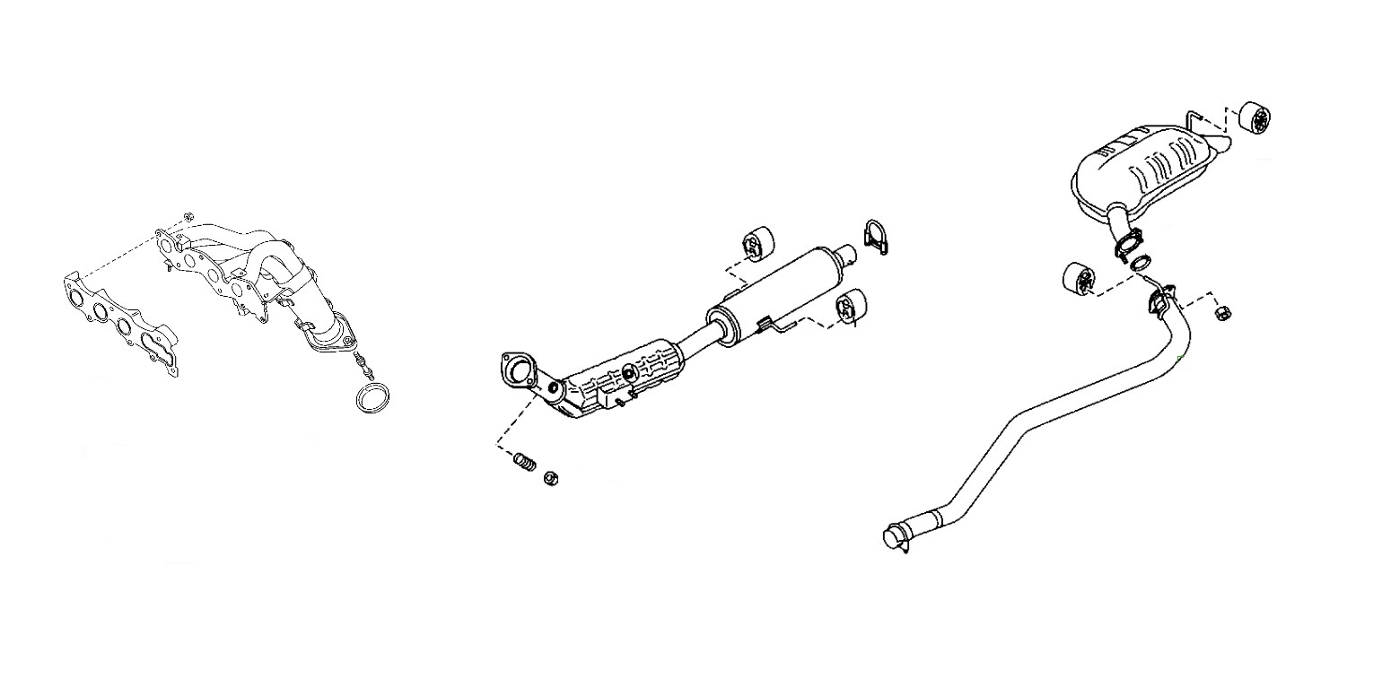 Крепежные элементы выхлопной системы — Mazda 6 (1G) GG, 1,8 л, 2006 ...