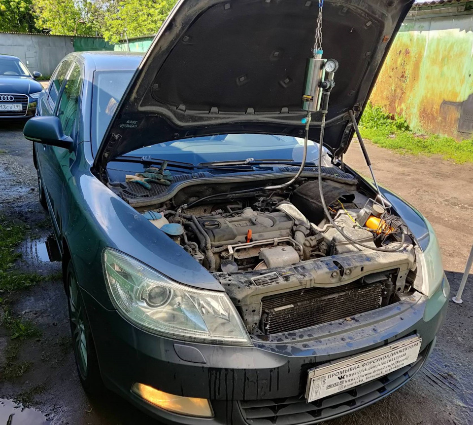 Skoda Octavia a5 1.4 TSI промывка топливных форсунок без снятия с ...