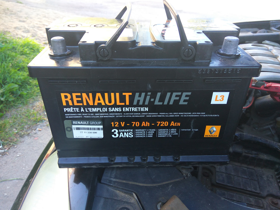 7711238598 Аккумулятор 70Ah 720A Рено Kangoo 2, Laguna 3, Logan, Megane ...