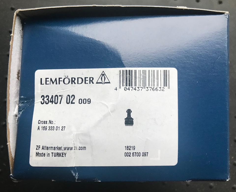 3340702 Шаровая опора LEMFORDER | Запчасти на DRIVE2