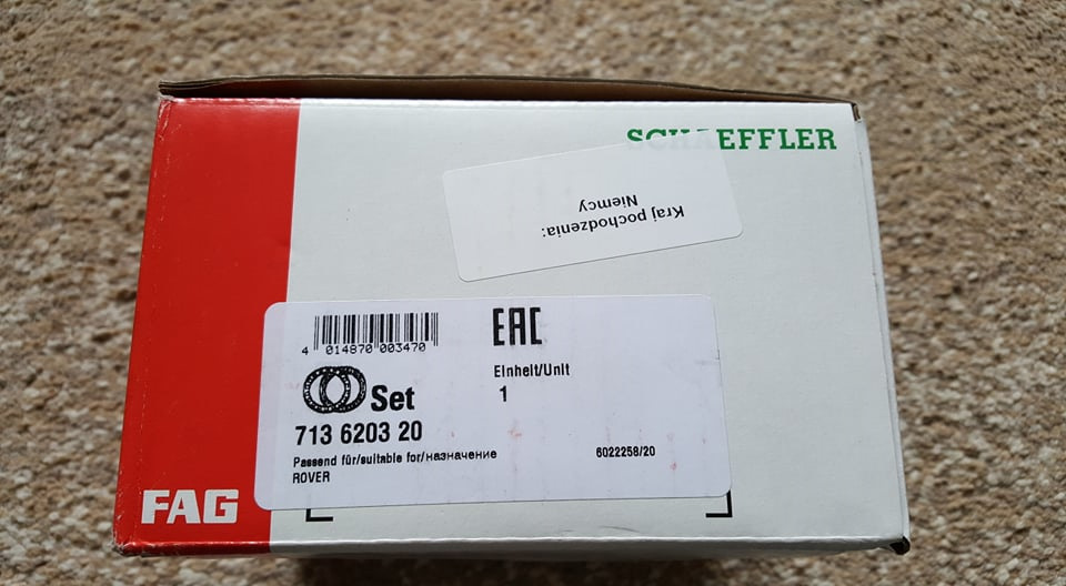 713620320 Комплект подшипника колеса FAG | Запчасти на DRIVE2