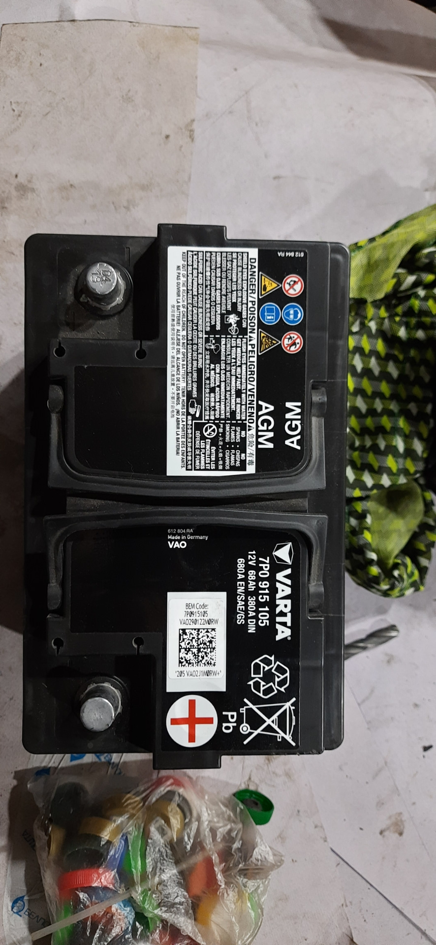 7P0915105 АКБ, залитая эл-литом и заряж. VAG | Запчасти на DRIVE2