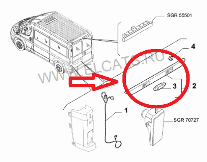 Разъем фонаря освещения номера Fiat Ducato 250/Peugeot Boxer 3 на FIAT ...