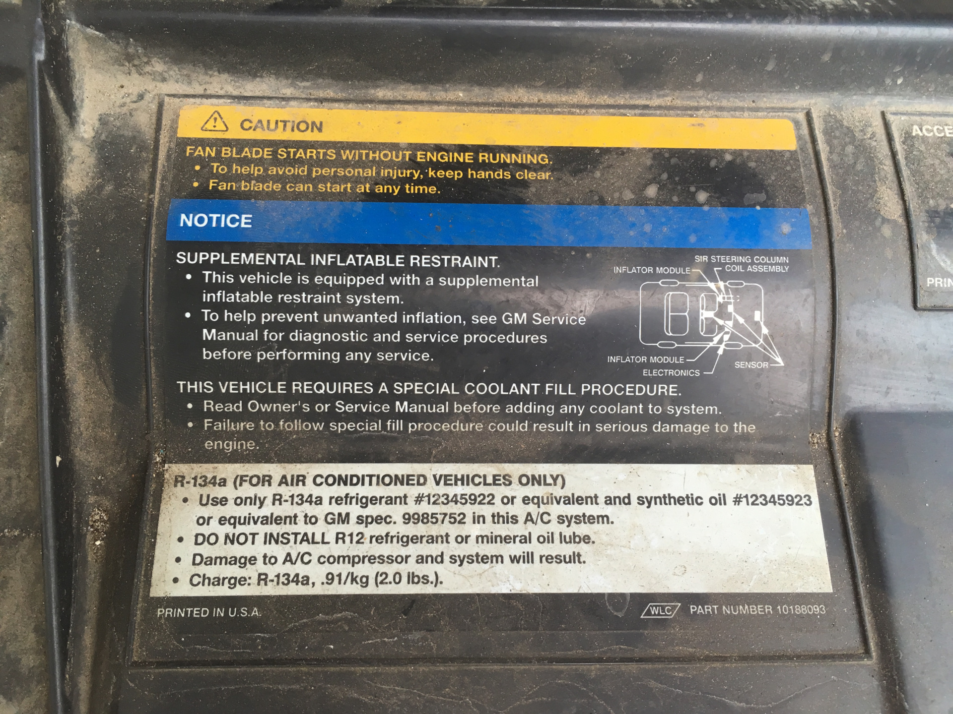 Кондиционер — Pontiac Firebird (4G), 3,4 л, 1993 года | визит на сервис ...