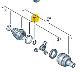 3Q0498201 Пыльник ШPУCа с монтажными деталями и пл VAG | Запчасти на DRIVE2