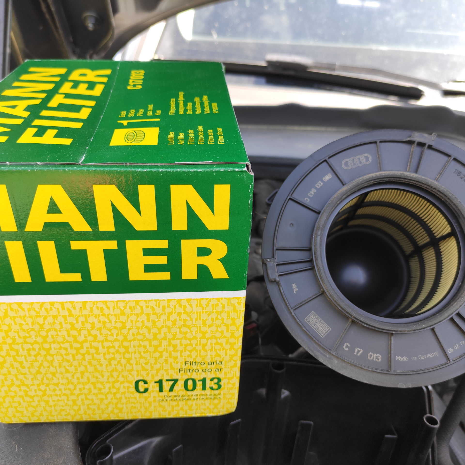 Замена масла в двигателе, фильтра воздушного — Audi Q5 (2G), 2 л, 2019 ...