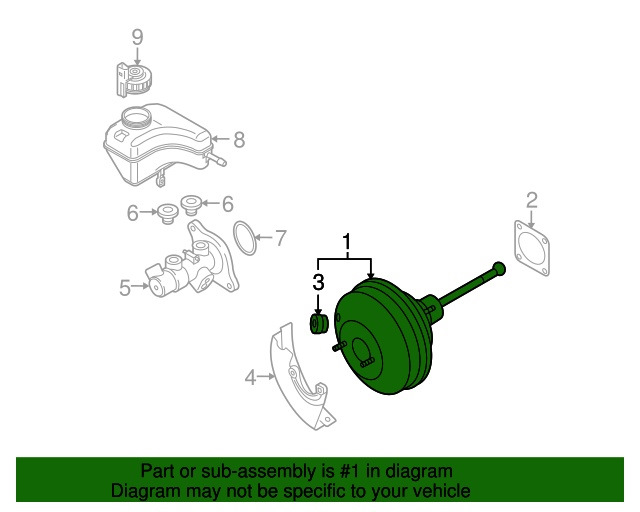 1K1614106N Усилитель тормозного привода VAG | Запчасти на DRIVE2