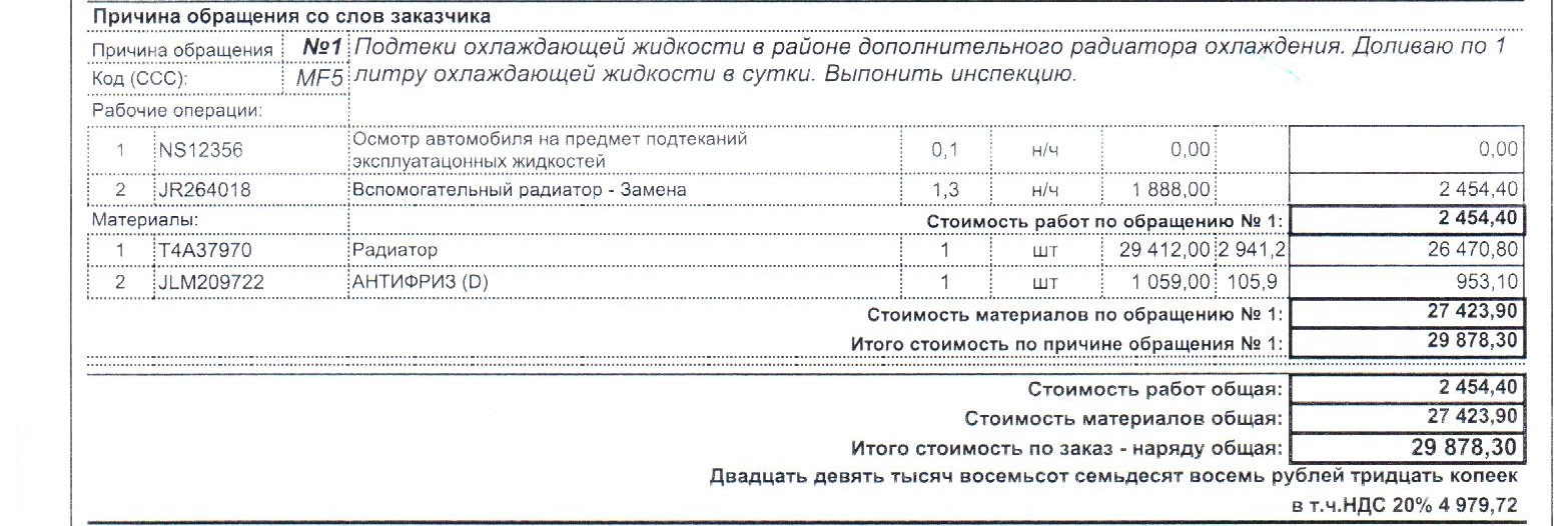 Текучий вспомогательный радиатор — Jaguar F-Pace, 2 л, 2017 года ...