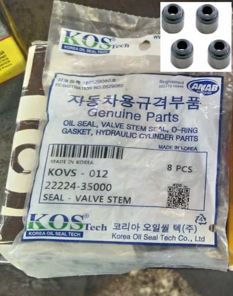 2222435000 КОМПЛЕКТ МАСЛОСЪЕМНЫХ КОЛПАЧКОВ ДВИГАТЕЛЯ (8ШТ) KIA HYUNDAI ...