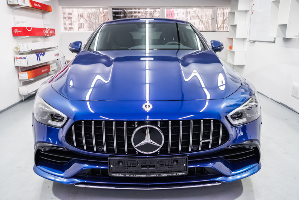 Оклейка лобового стекла Mercedes GT бронепленкой Never Scratch — Car ...