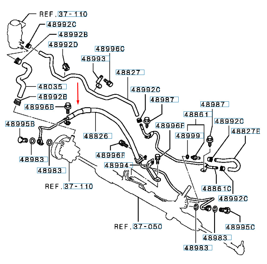 4455A287 Шланг ГУР OEM Mitsubishi | Запчасти на DRIVE2