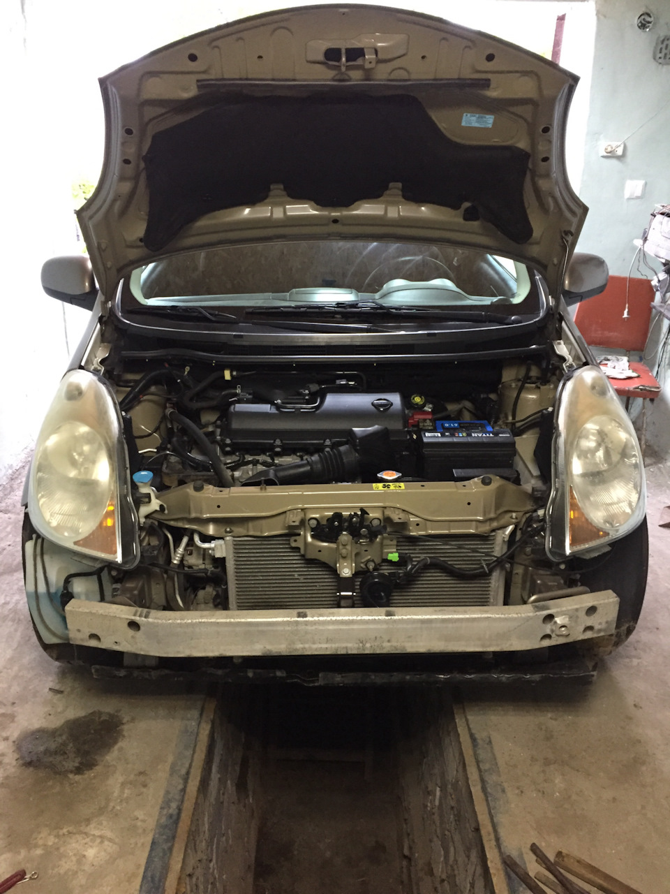 Сетка в бампер — Nissan Note (1G), 1,4 л, 2008 года | своими руками ...