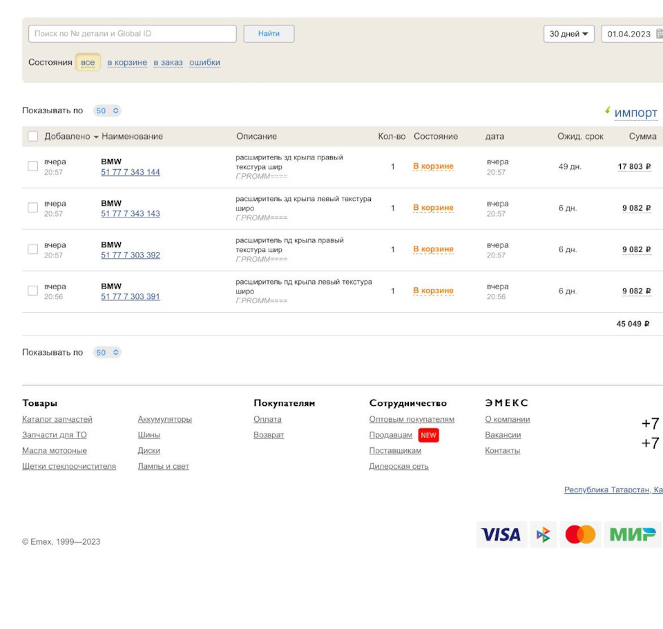 51777343144 Накладка арки колеса П Зд BMW | Запчасти на DRIVE2