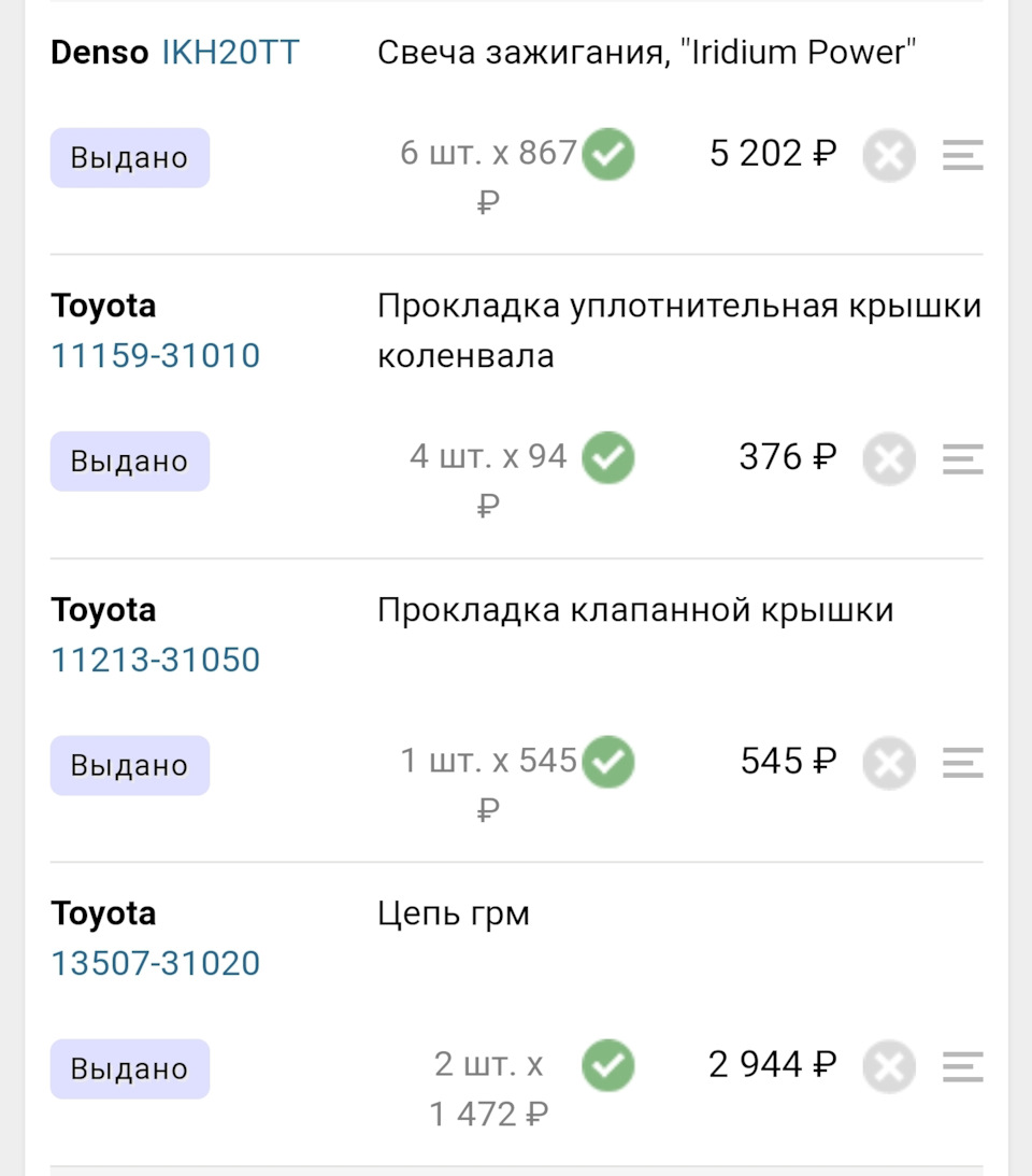 1115931010 Прокладка на крышку вкладыша распредвала, резиновая TOYOTA ...