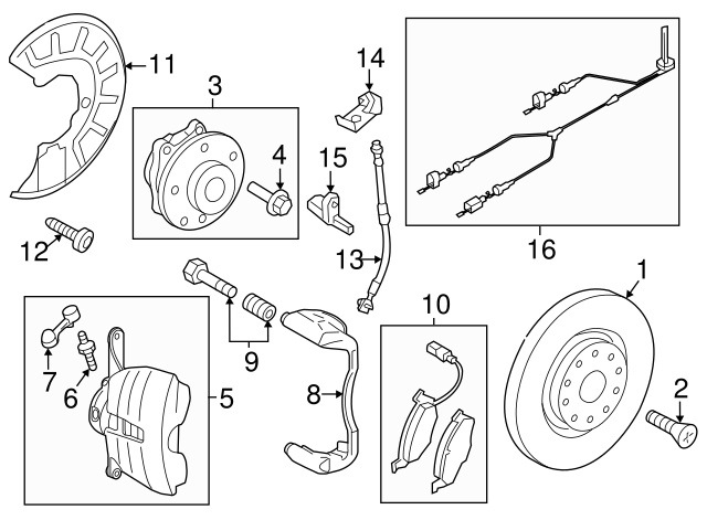 3C0615125B Кронштейн, корпус скобы тормоза VAG | Запчасти на DRIVE2