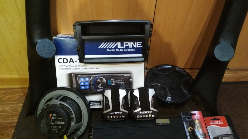 Установил музыку.Hertz HV165, Kicx Kap 47, Alpine CDA-117Ri — Lada Granta Sport, 1,6 л, 2018 ...