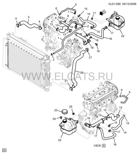 Замена патрубков системы охлаждения и антифриза — Chevrolet Captiva (1G ...