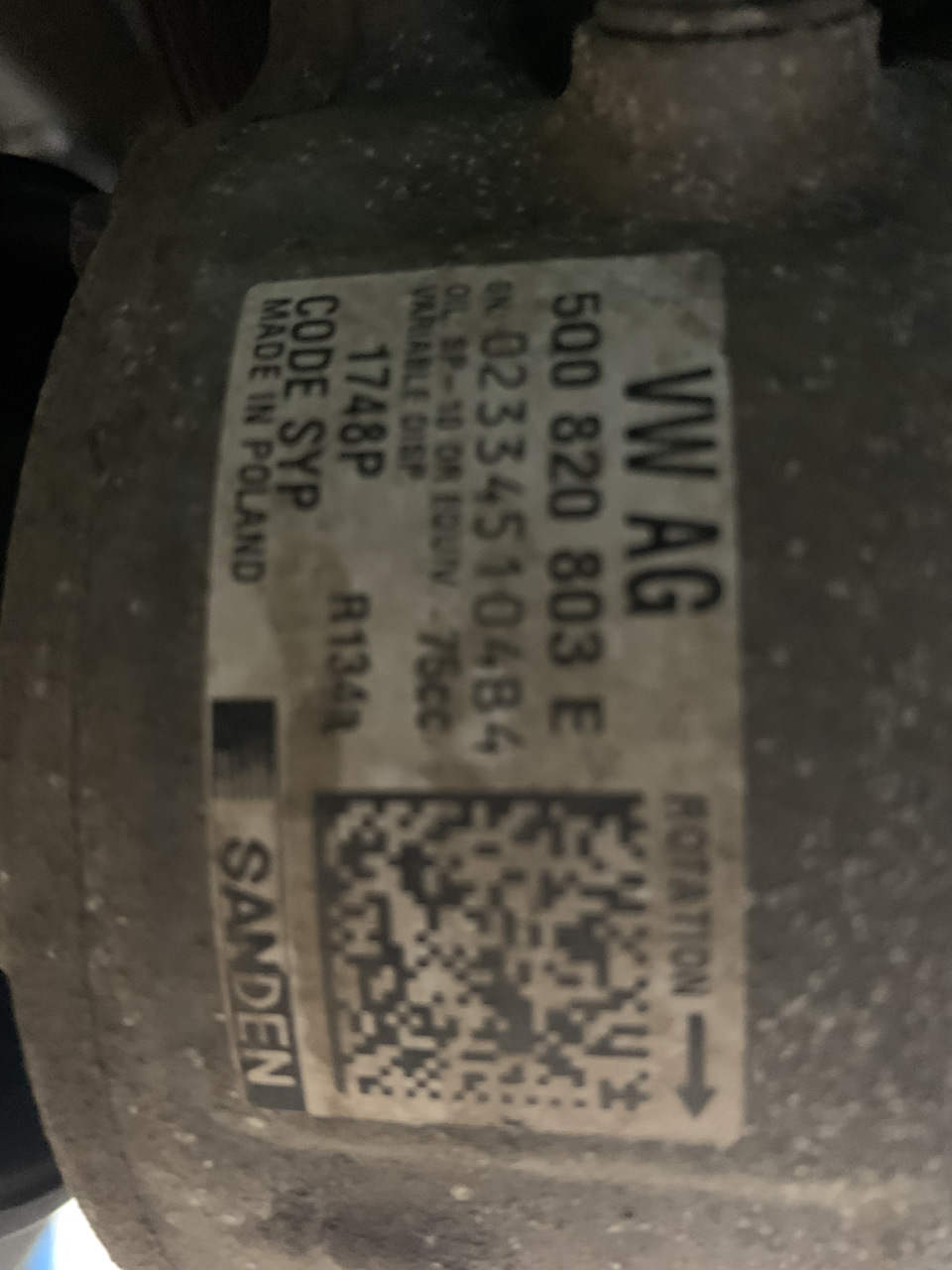 5Q0820803E Компрессор, кондиционер VAG | Запчасти на DRIVE2