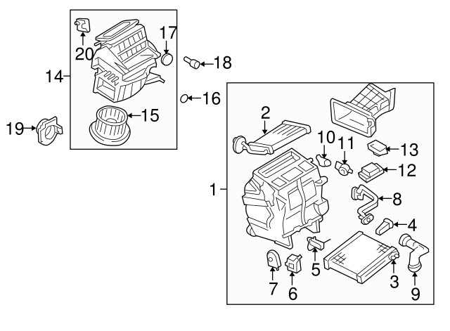 MR500659 Радиатор печки передний Mitsubishi | Запчасти на DRIVE2
