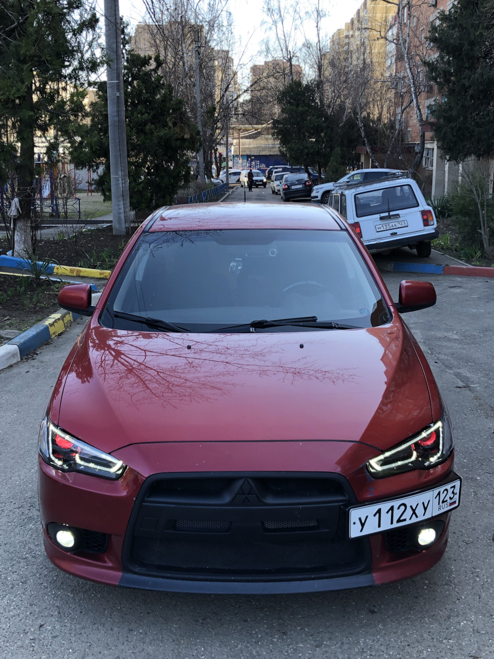 Фары Vland — Mitsubishi Lancer X, 1,8 л, 2008 года | стайлинг | DRIVE2