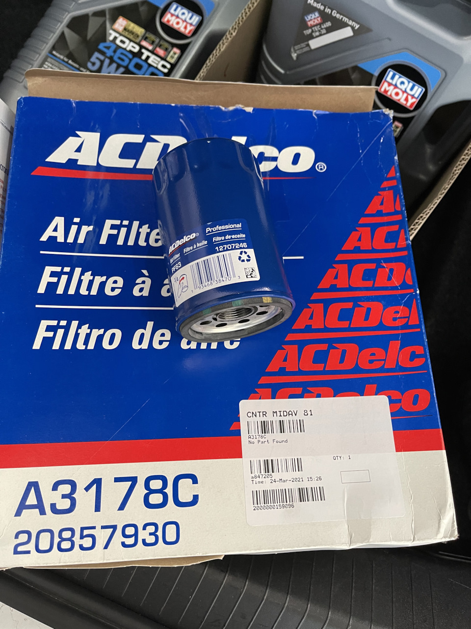 A3178C Фильтр воздушный для Chevrolet Camaro и Cadillac CTS ACDelco ...