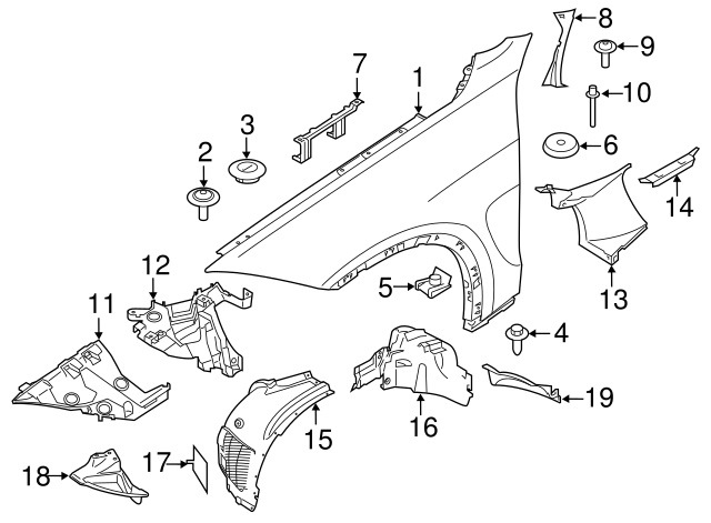 51657337631 Армирующий элемент крыла Л Пд BMW | Запчасти на DRIVE2